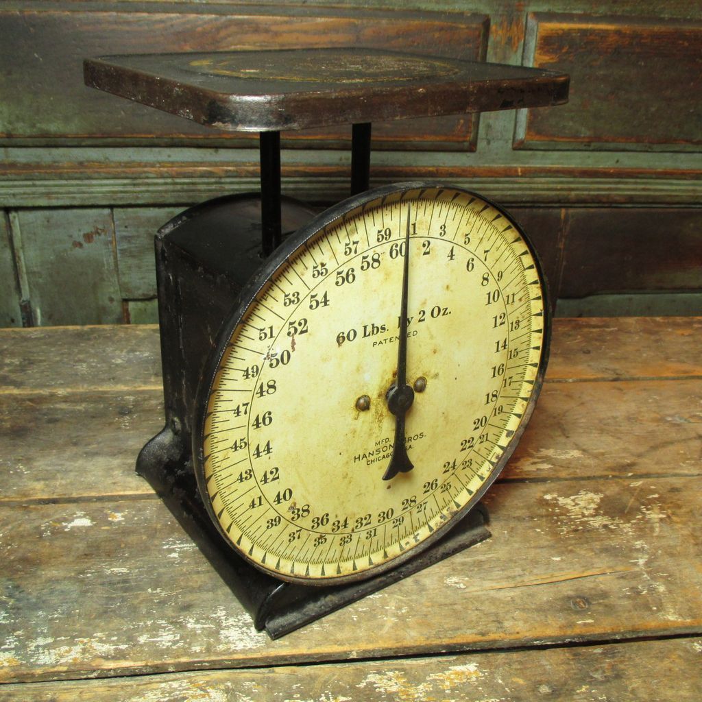 Large Old Vintage General Store Hanson Bros. 60 Lb. Black Family Scale ... Large Old Vintage General Store Hanson Bros. 60 Lb. Black Family Scale ...