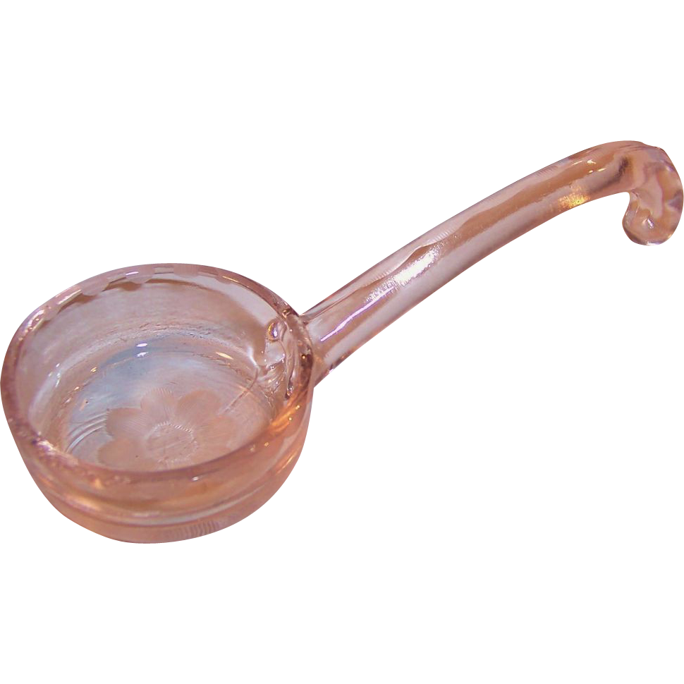 Pink Etched Depression Glass Condiment Ladle From Ruthsredemptions On