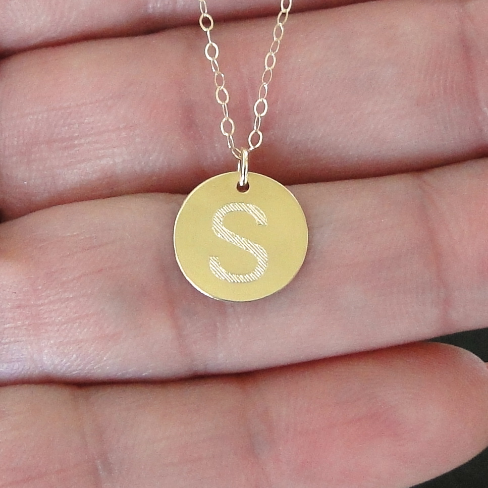 14k Solid Gold Monogram Necklace | semashow.com 14k Solid Gold Monogram Necklace | semashow.com