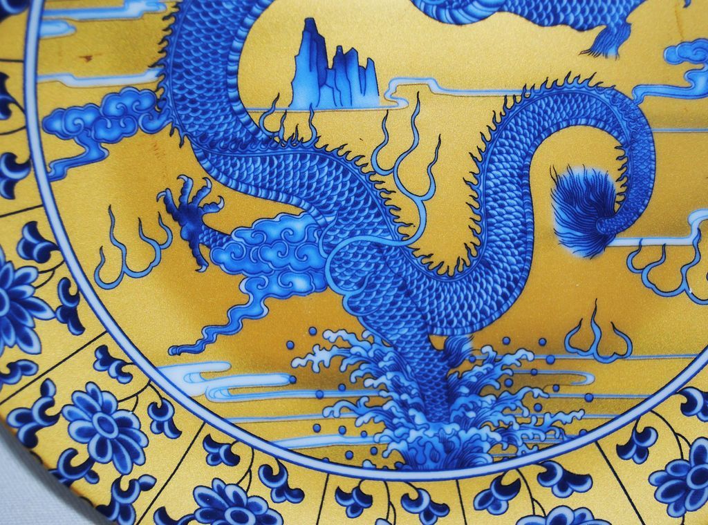 Chinese Porcelain Gilded Imperial Dragon Plate from everythingexquisite ...