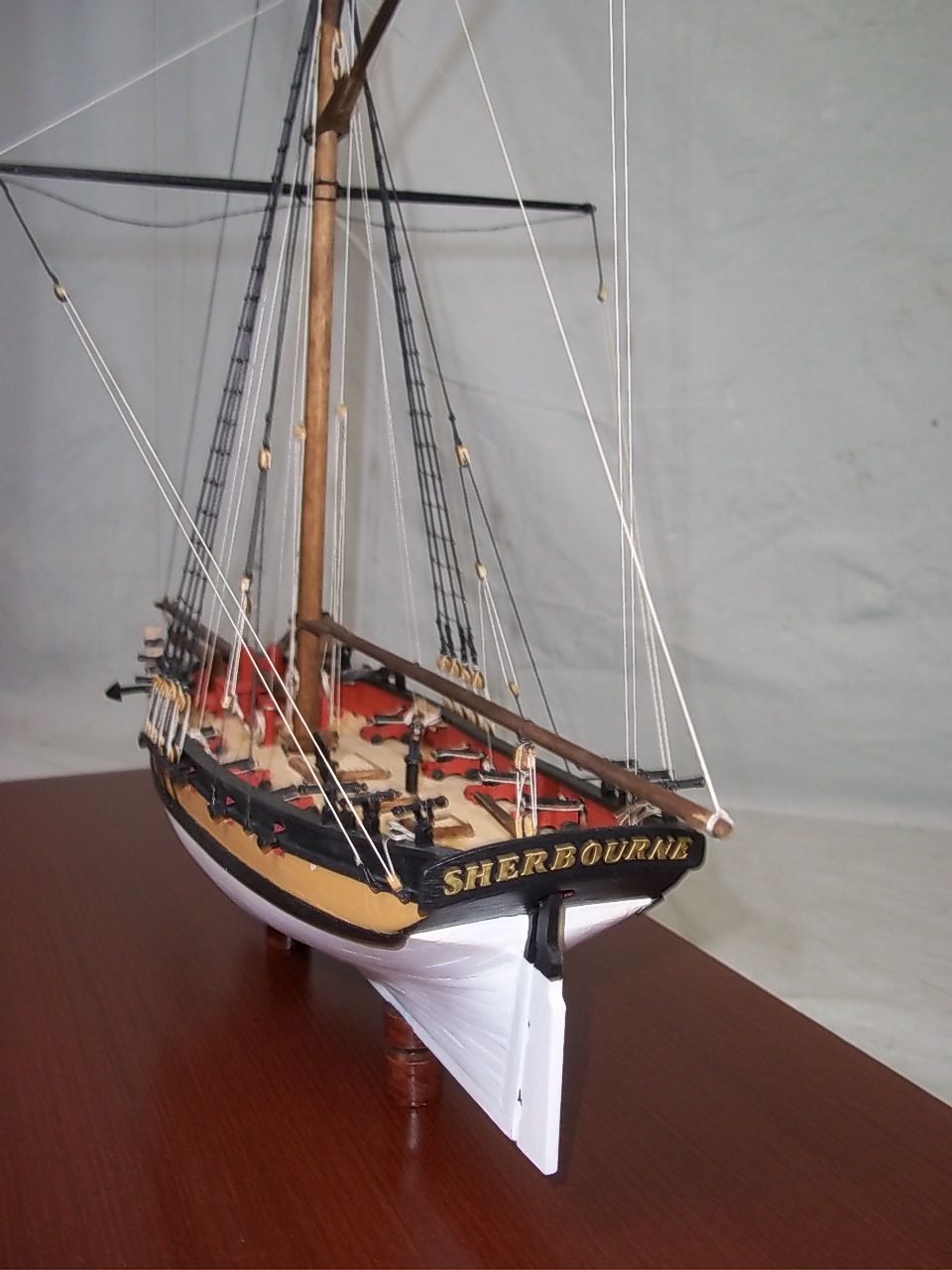 Cased Model of HMS Sherbourne 8 Gun Royal Navy Cutter 1763 1:64 Scale ...