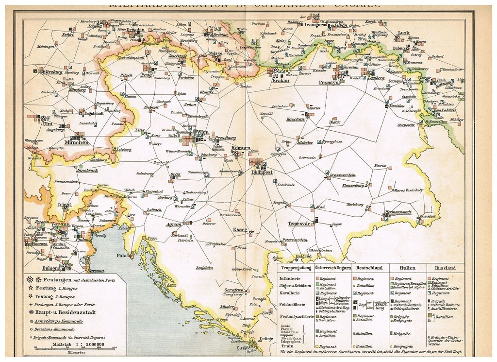 Imperial Austro Hungarian Military Deployment: 2 old Maps from ...