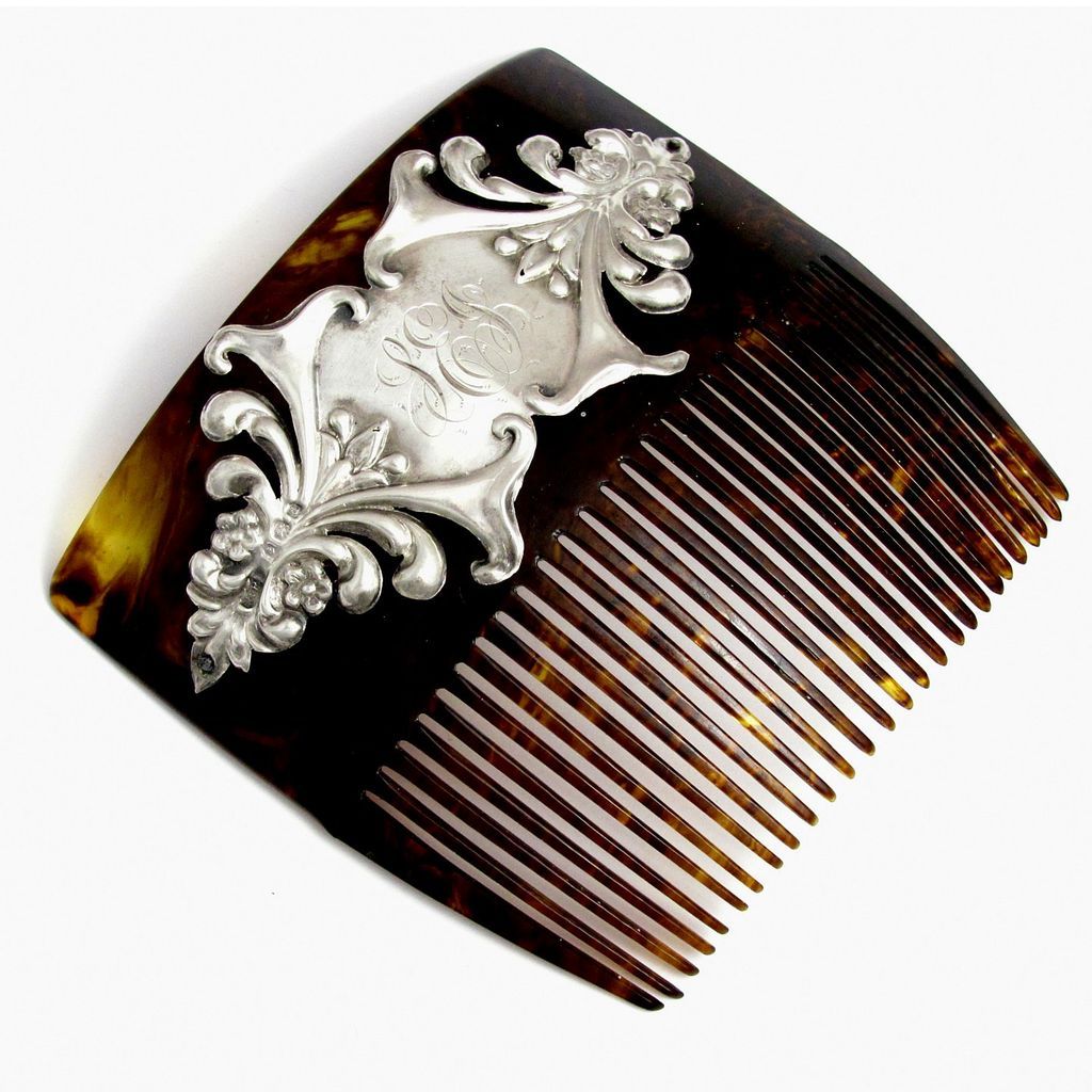 Antique Edwardian English Sterling Silver Hair Comb, Birmingham 1903 | eBay