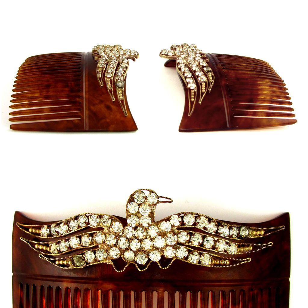 Antique Victorian/Edwardian Hair Comb Accessory, Eagle Motif ...