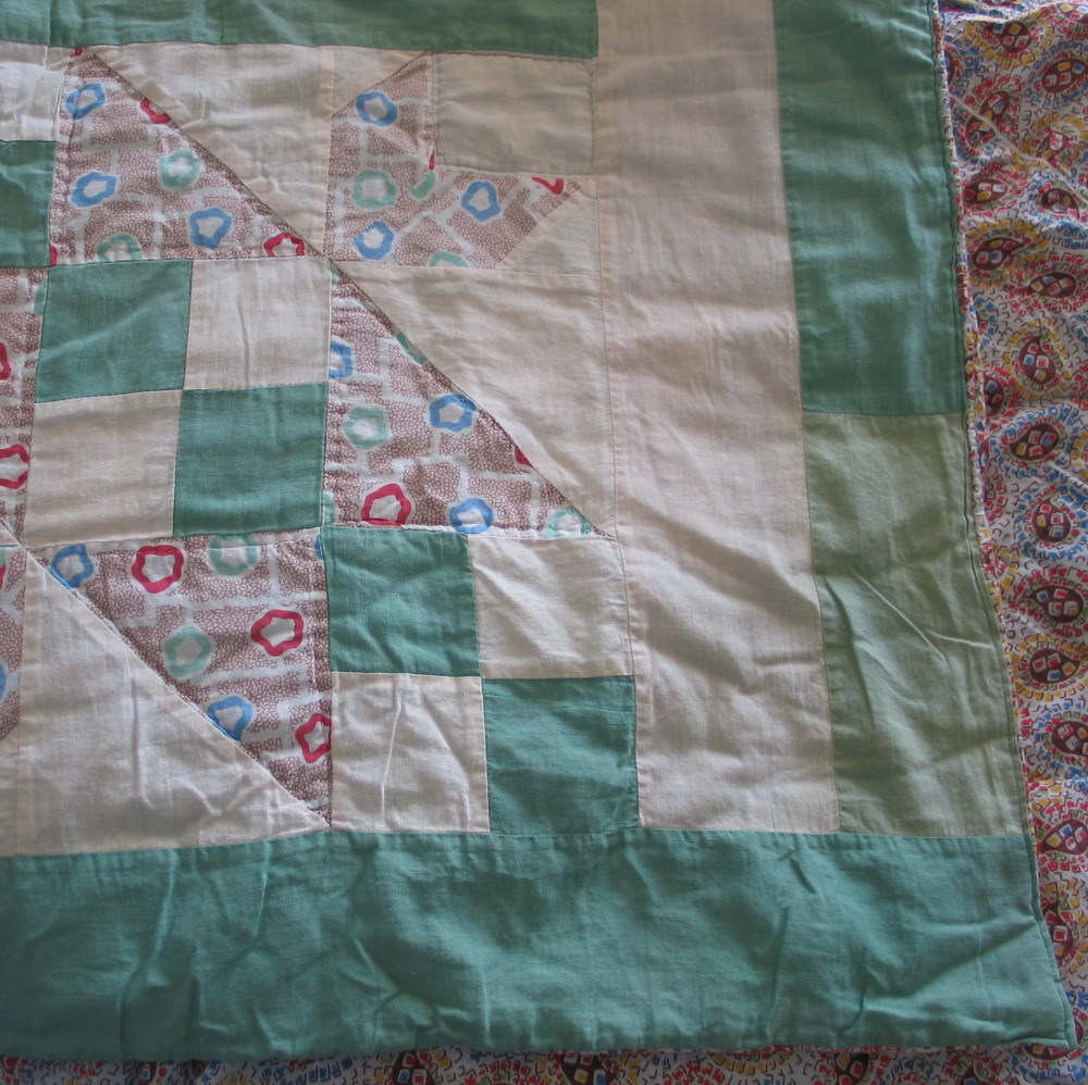 Antique 1920s 1930s Depression Era Chevron Spring Quilt from ...